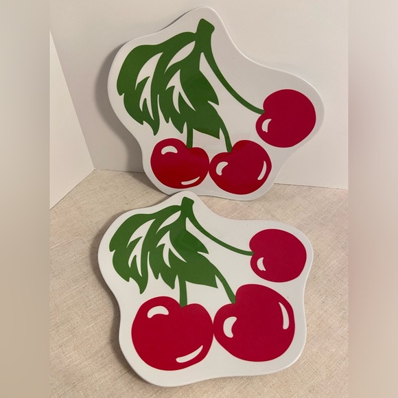 Target | Dining | Target Cherry Fruit Plate Set Of 2 Melamine Cut Out ...